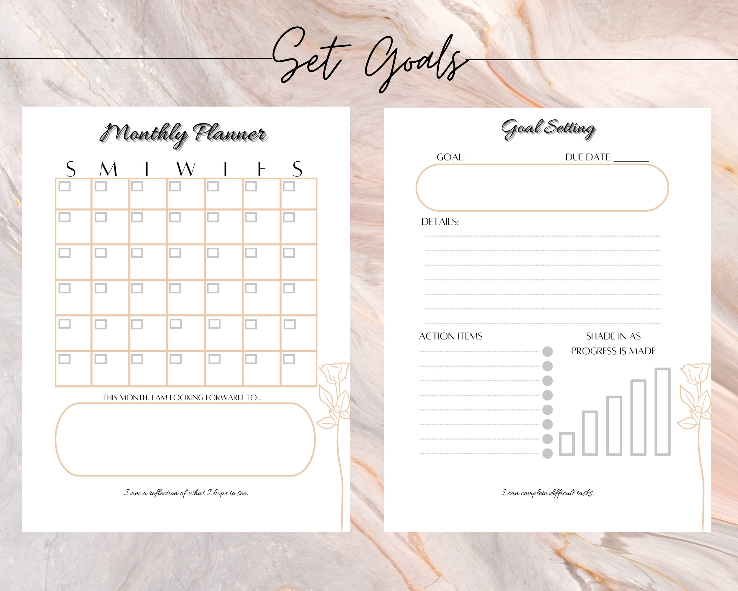 Printable Self-care & Positive Affirmations Planner, Self-care Planner ...