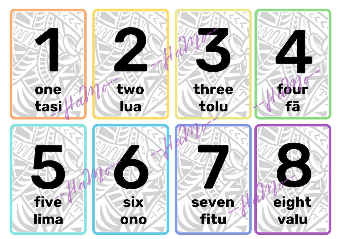 Samoan Flash Cards - Numbers - 1 to 20 - Samoan and English | Simple ...