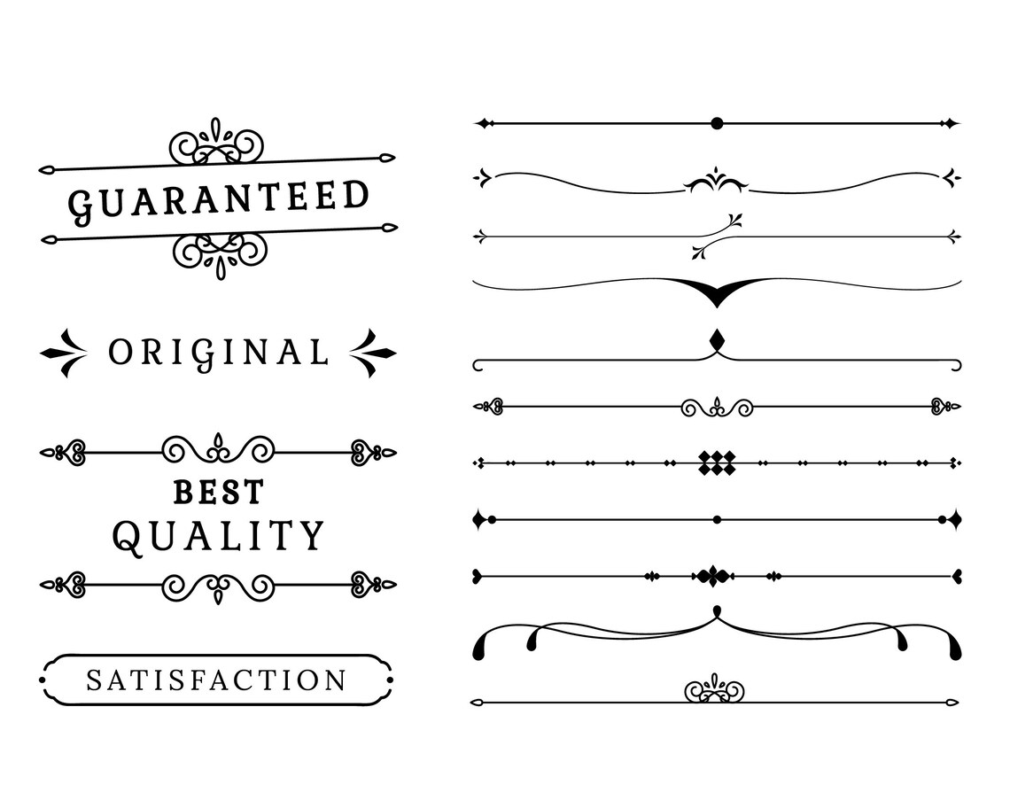 Decorative Lines, Decorative Lines SVG, Lines EPS, Lines SVG, Banner ...