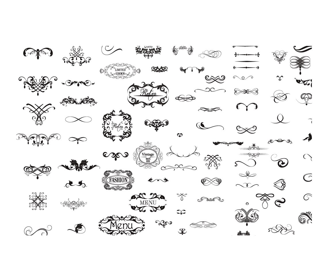 Decorative Lines, Decorative Lines SVG, Lines EPS, Lines SVG, Banner ...