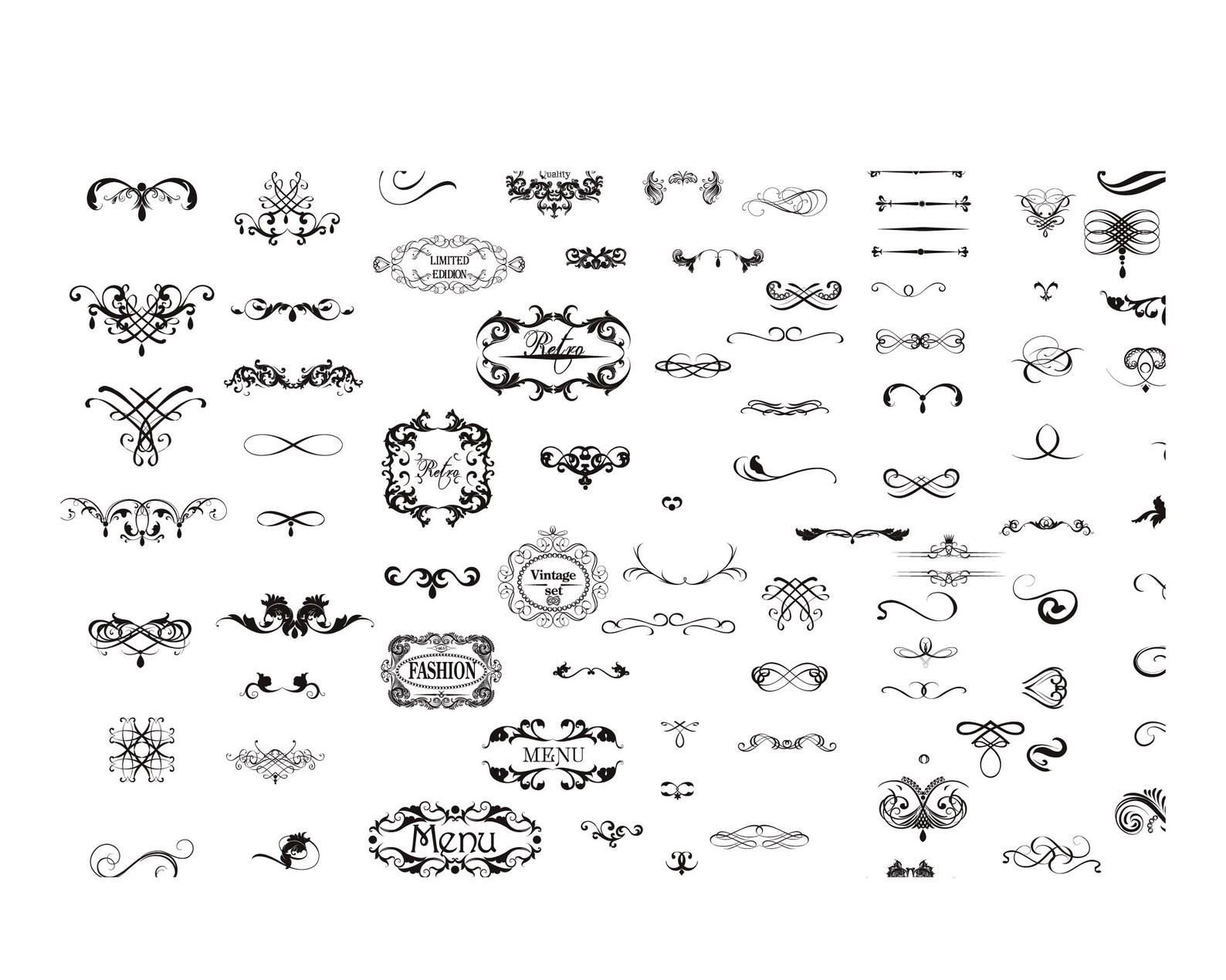 Decorative Lines, Decorative Lines SVG, Lines EPS, Lines SVG, Banner ...