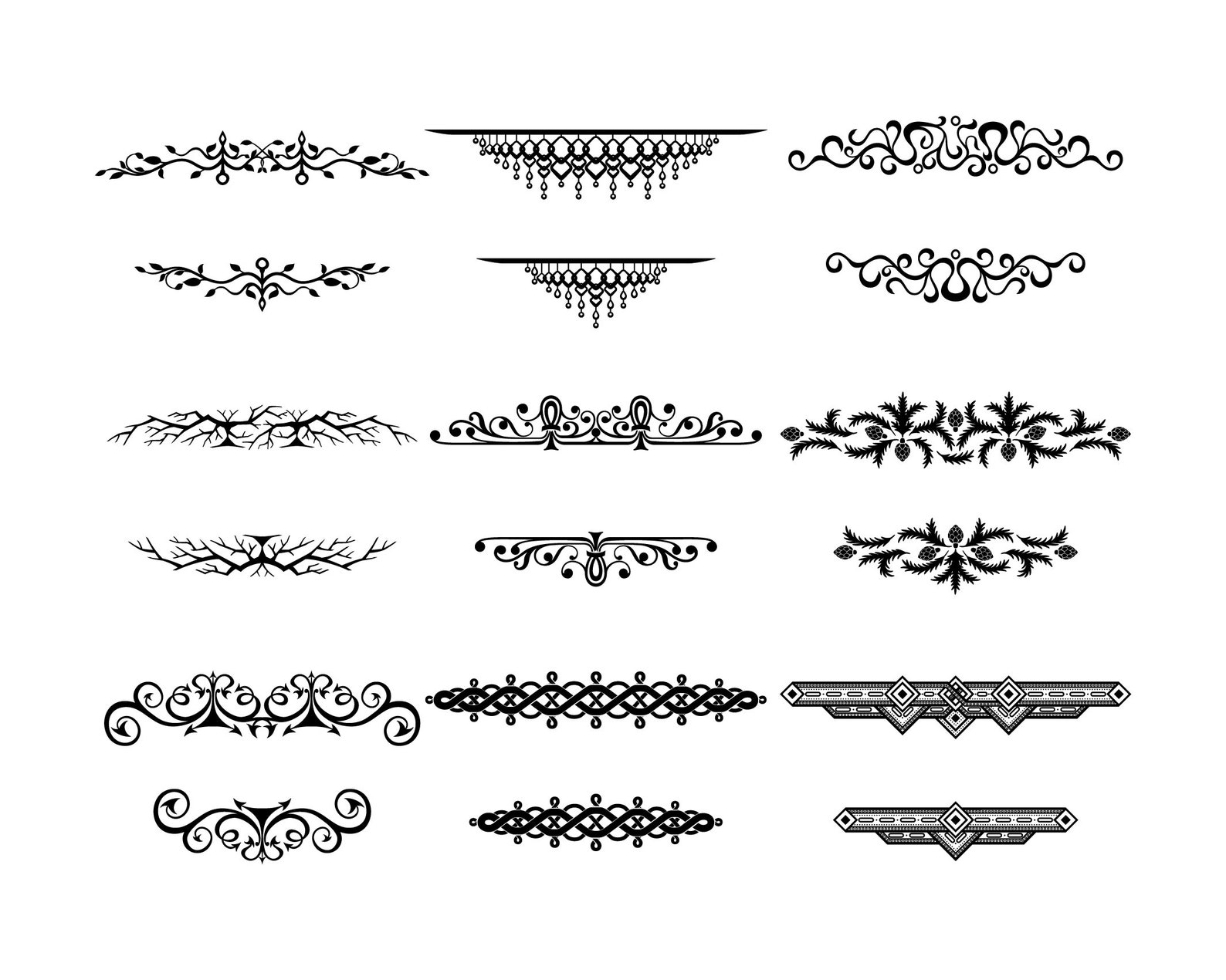 Decorative Lines, Decorative Lines SVG, Lines EPS, Lines SVG, Banner ...
