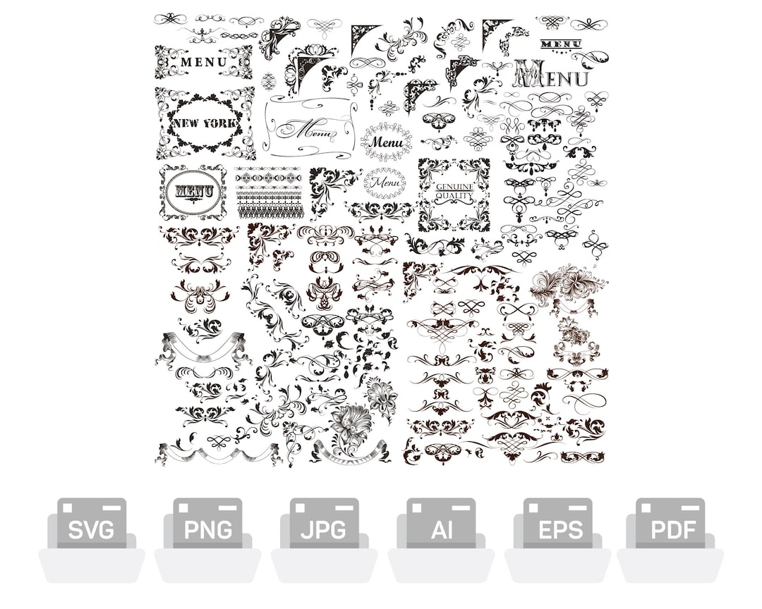 Decorative Lines, Decorative Lines SVG, Lines EPS, Lines SVG, Banner ...