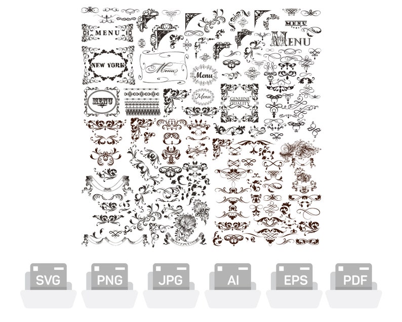 Decorative Lines, Decorative Lines SVG, Lines EPS, Lines SVG, Banner ...