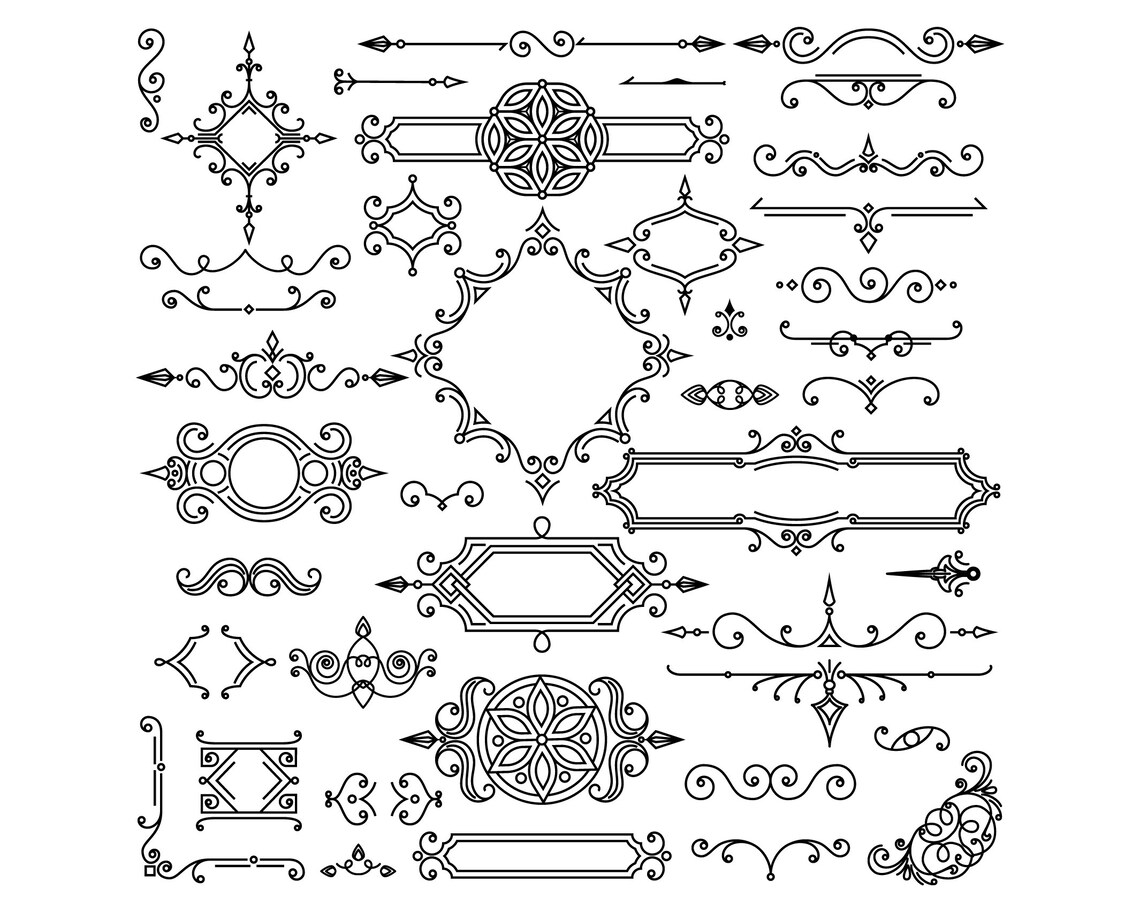 Decorative Lines, Decorative Lines SVG, Lines EPS, Lines SVG, Banner ...