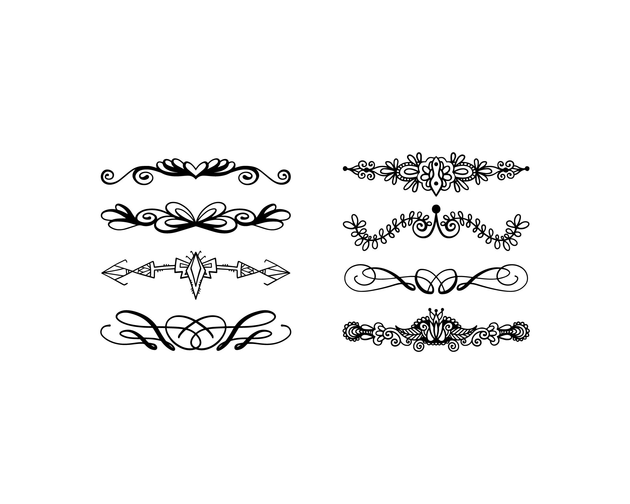 Decorative Lines SVG, Lines EPS, Banner Collection, Pattern, Line ...
