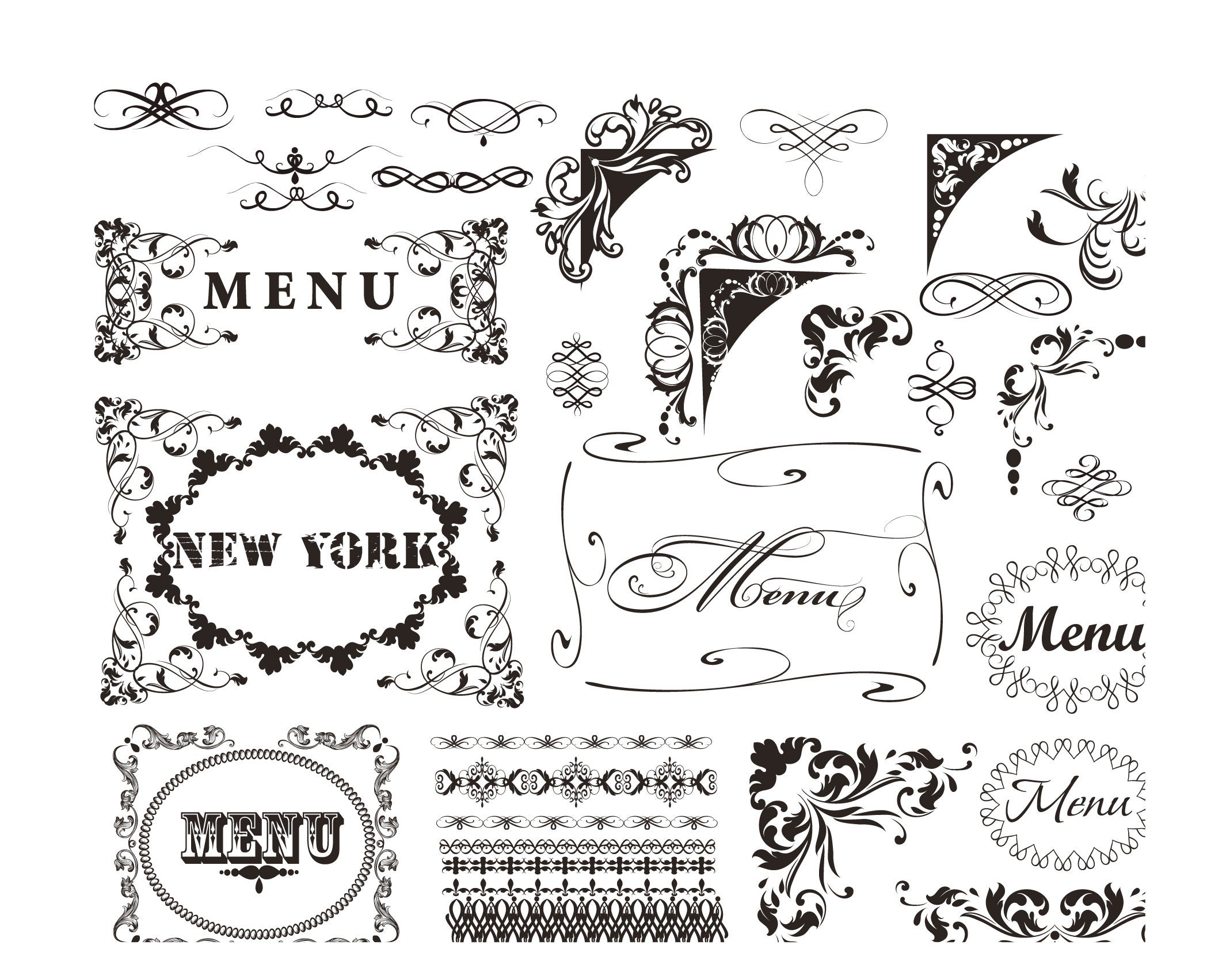 Decorative Lines, Decorative Lines SVG, Lines EPS, Lines SVG, Banner ...