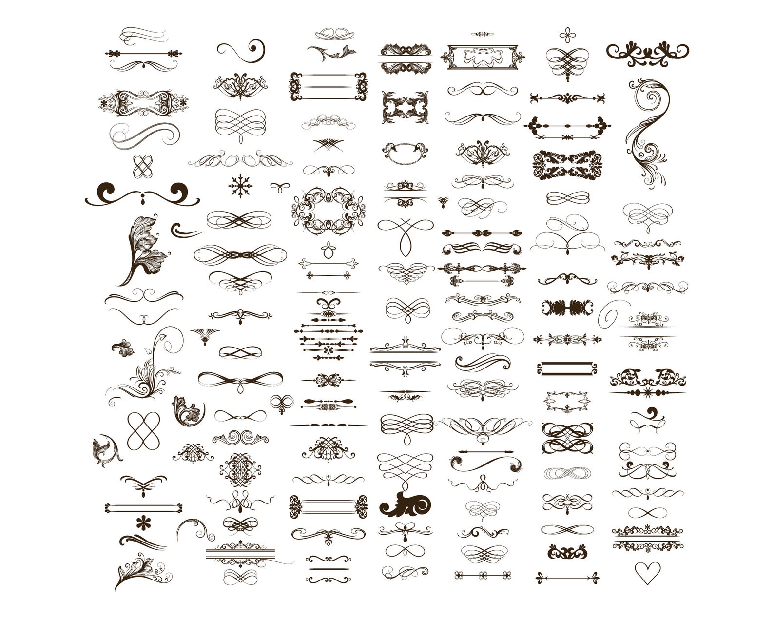 Decorative Lines SVG, Lines EPS, Banner Collection, Pattern, Line ...