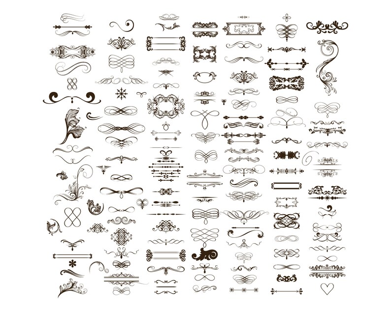 Decorative Lines SVG, Lines EPS, Banner Collection, Pattern, Line ...