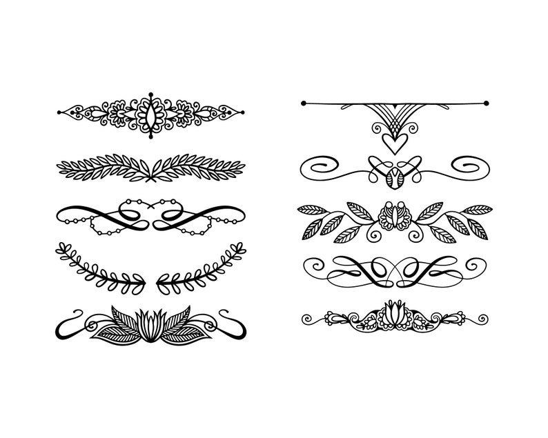 Decorative Lines SVG, Lines EPS, Banner Collection, Pattern, Line ...