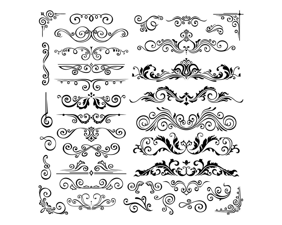 Decorative Lines, Decorative Lines SVG, Lines EPS, Lines SVG, Banner ...