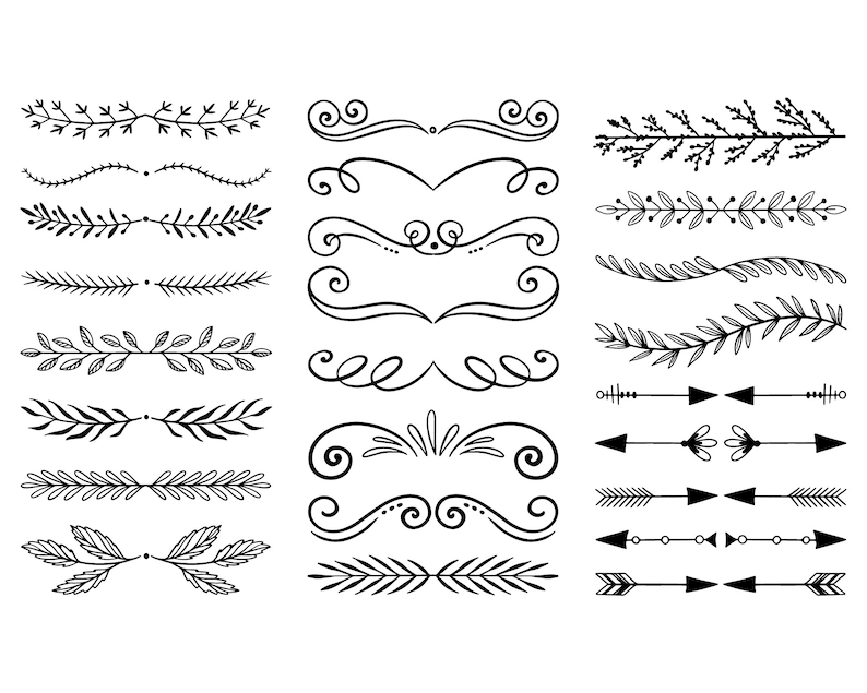 Decorative Lines, Decorative Lines SVG, Lines EPS, Lines SVG, Banner ...
