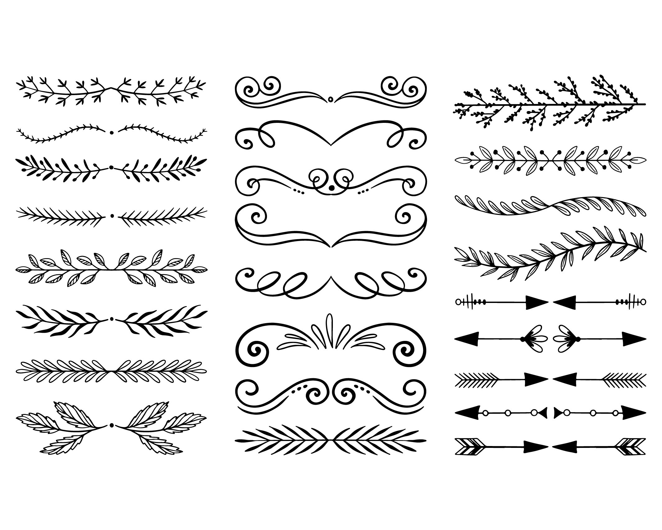 Decorative Lines, Decorative Lines SVG, Lines EPS, Lines SVG, Banner Collection, Pattern, Line ...