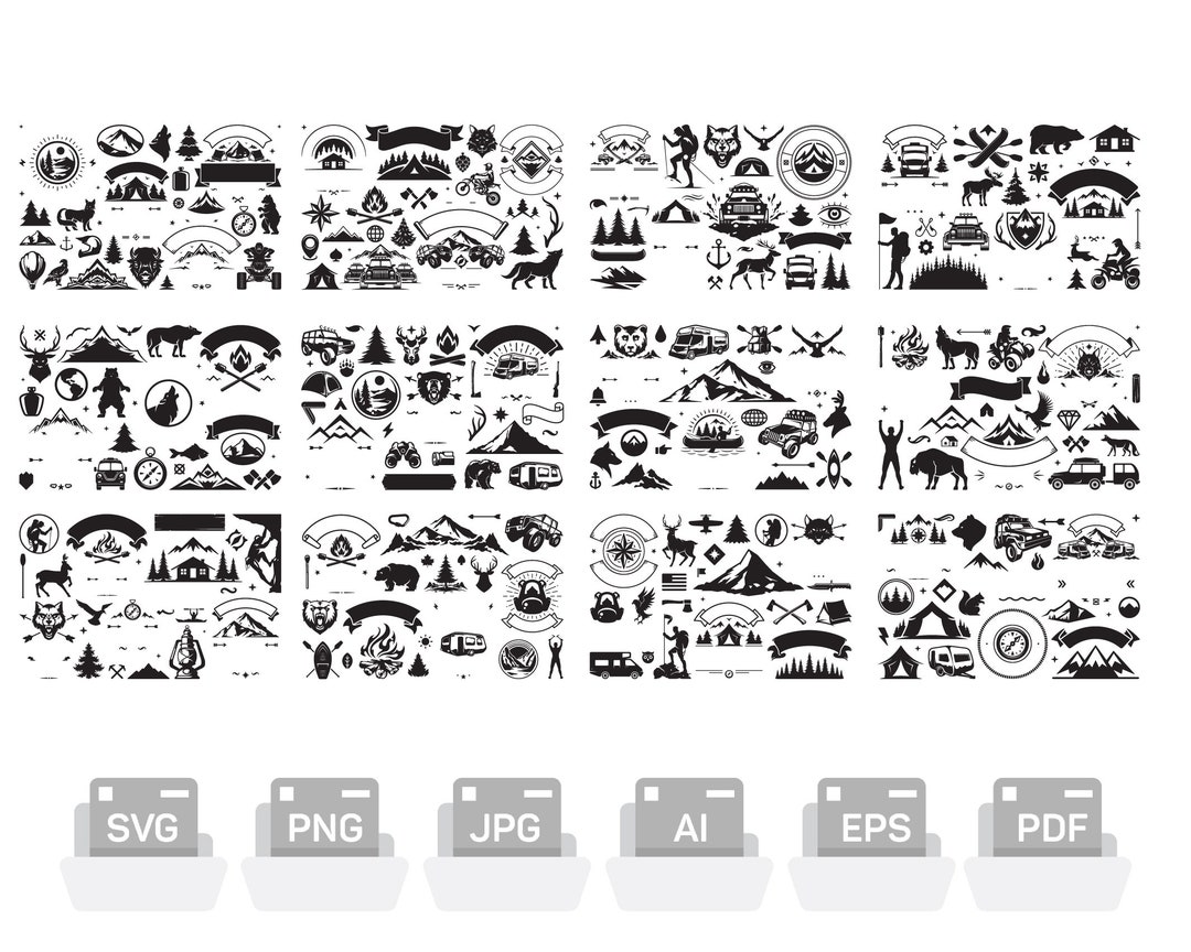 Camp SVG, Camper PNG, Nature, Hiking, Tenting SVG, Camp Fire, Travel ...