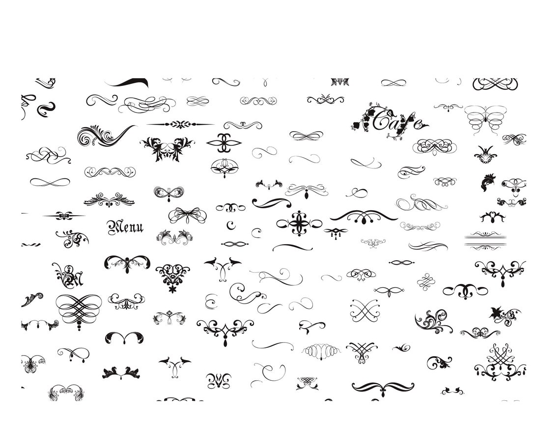 Decorative Lines, Decorative Lines SVG, Lines EPS, Lines SVG, Banner ...