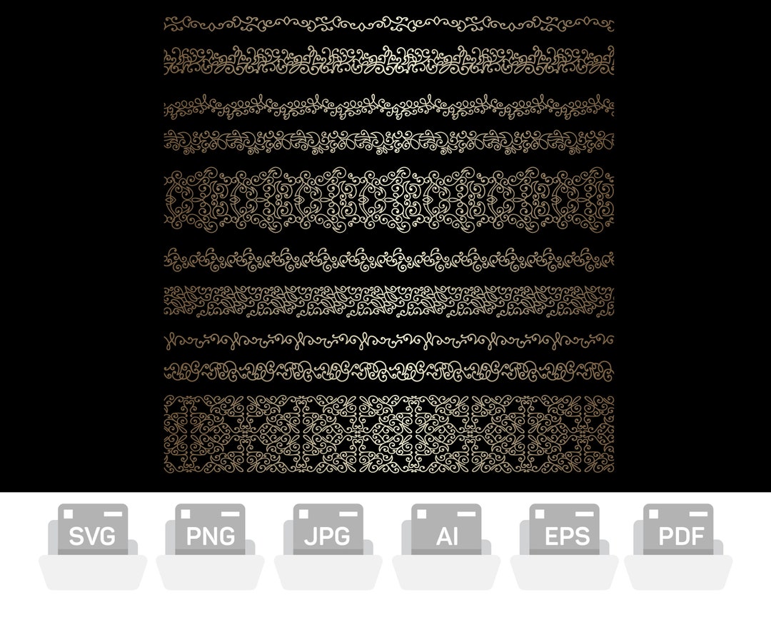 Decorative Lines SVG, Lines EPS, Banner Collection, Pattern, Line ...