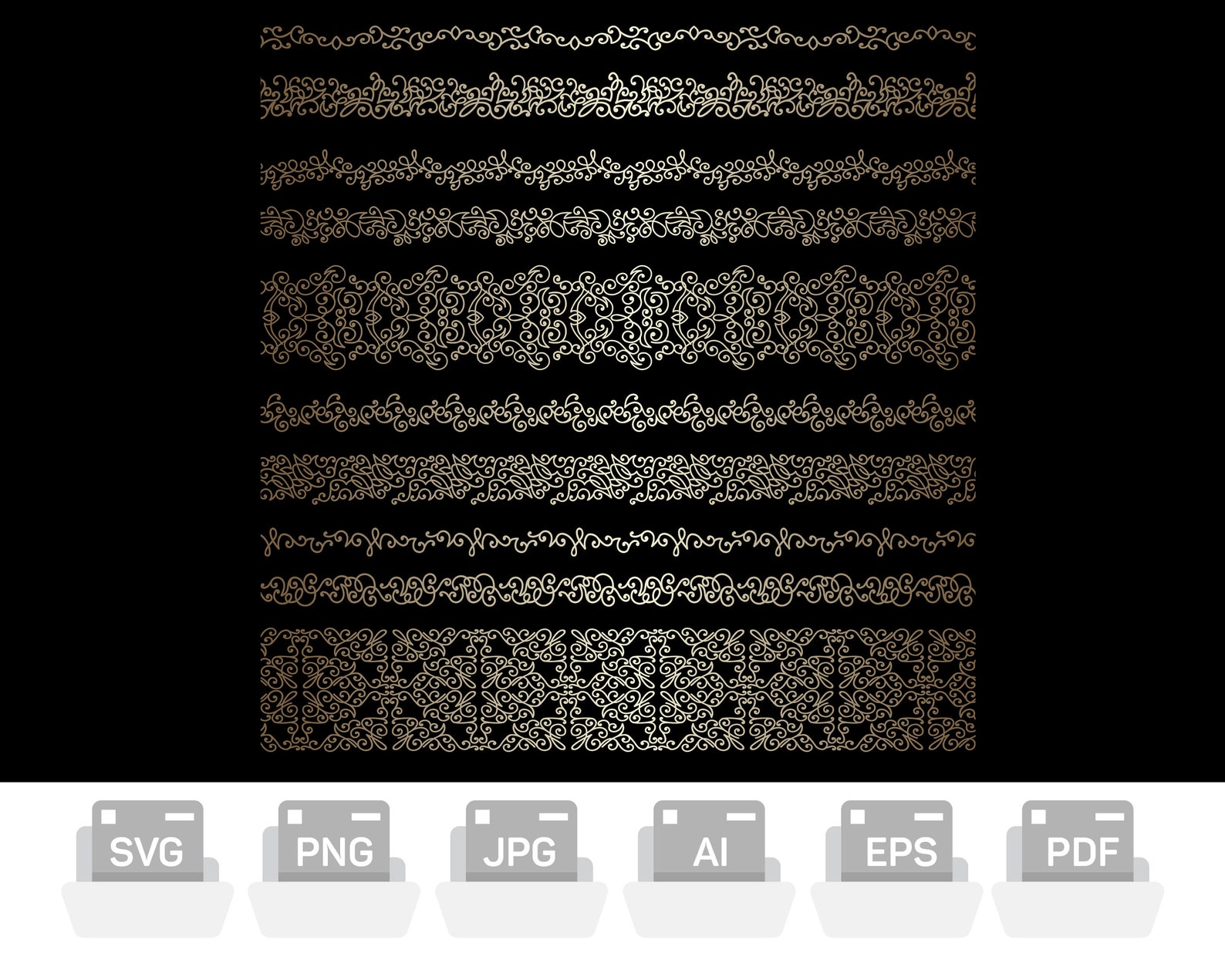 Decorative Lines SVG, Lines EPS, Banner Collection, Pattern, Line ...