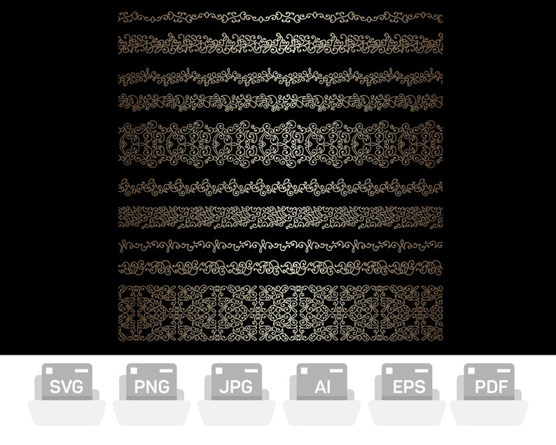 Decorative Lines SVG, Lines EPS, Banner Collection, Pattern, Line ...