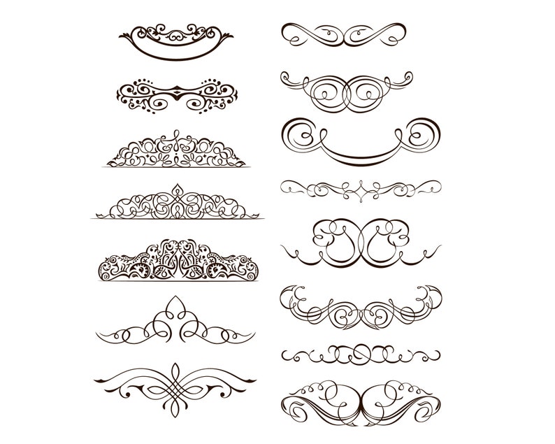 Decorative Lines SVG, Lines EPS, Banner Collection, Pattern, Line ...