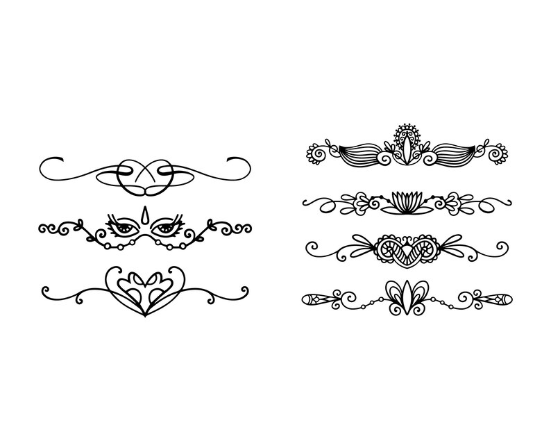 Decorative Lines SVG, Lines EPS, Banner Collection, Pattern, Line ...