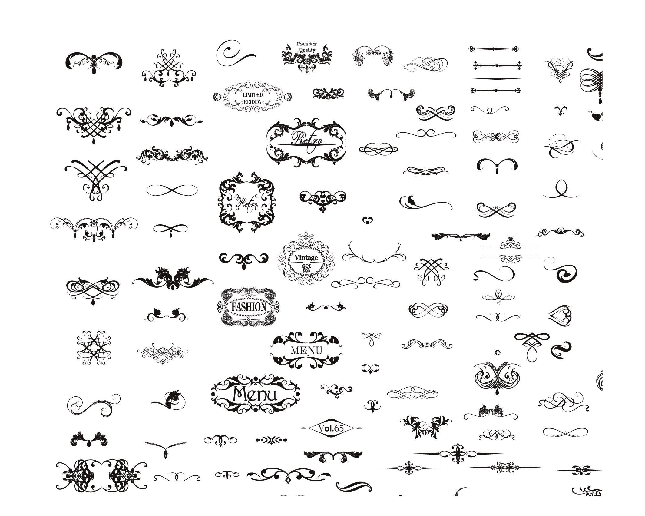 Decorative Lines, Decorative Lines SVG, Lines EPS, Lines SVG, Banner ...