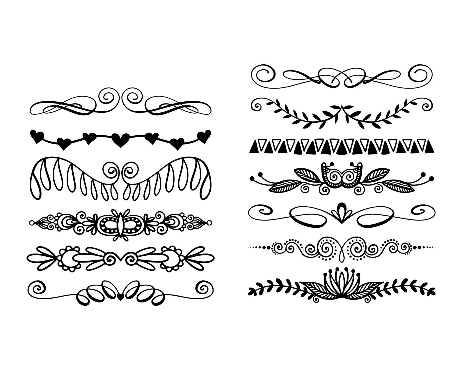 Decorative Lines SVG, Lines EPS, Banner Collection, Pattern, Line ...