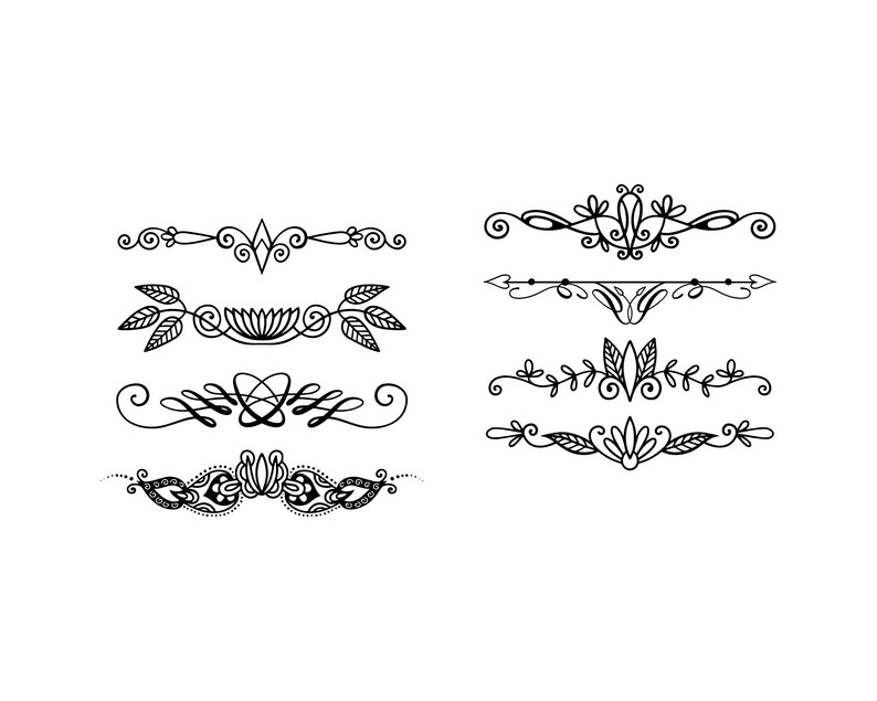 Decorative Lines SVG, Lines EPS, Banner Collection, Pattern, Line ...