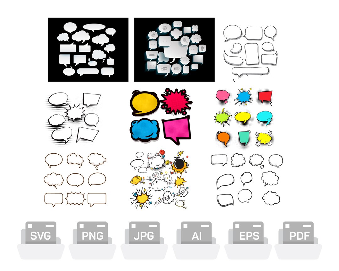 Bubbles Speech, Comic Bubbles, Doodle Speech Bubbles, Bubbles Speech ...