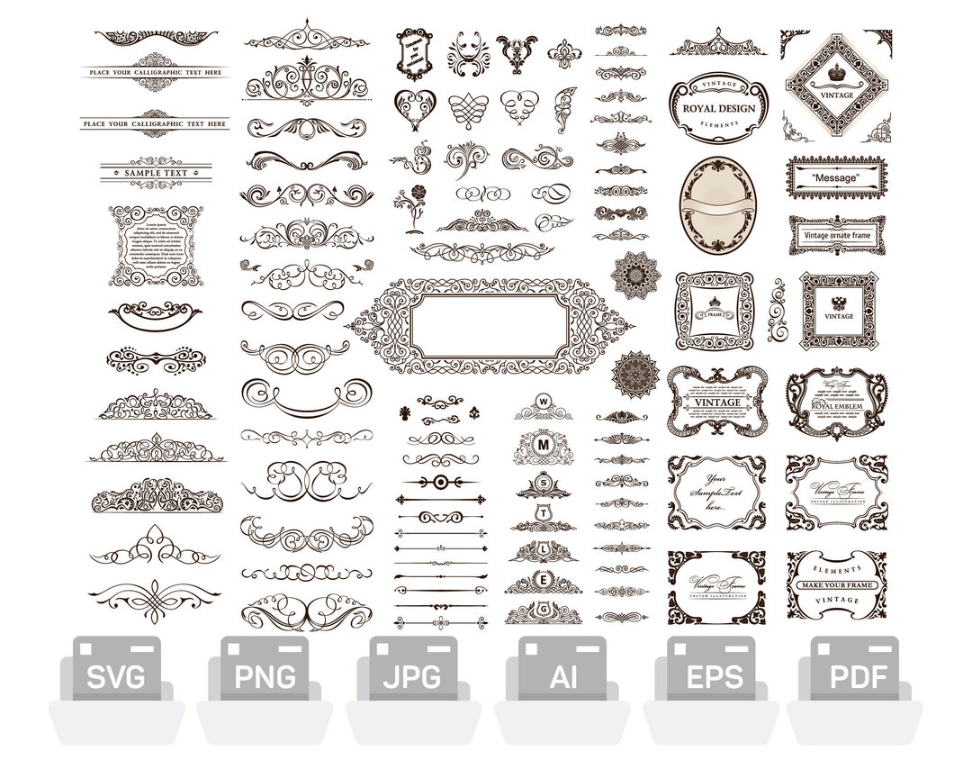 Decorative Lines SVG, Lines EPS, Banner Collection, Pattern, Line ...