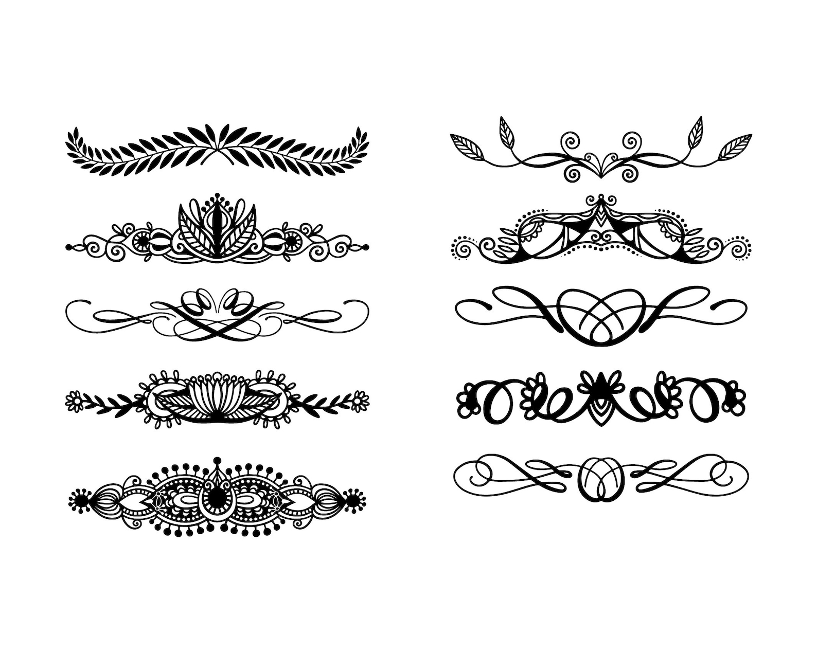 Decorative Lines SVG, Lines EPS, Banner Collection, Pattern, Line ...