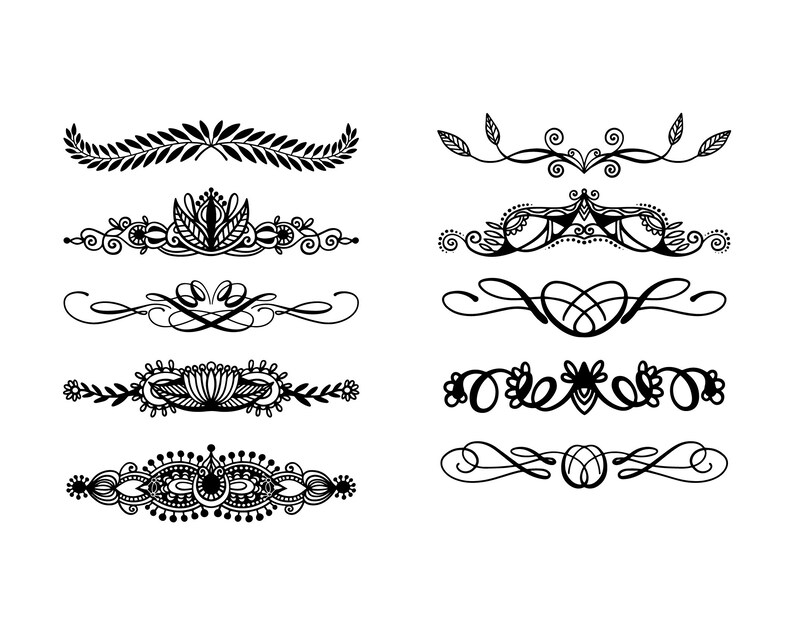 Decorative Lines SVG, Lines EPS, Banner Collection, Pattern, Line ...