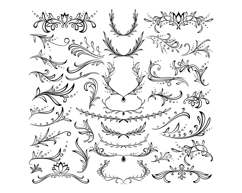 Decorative Lines, Decorative Lines SVG, Lines EPS, Lines SVG, Banner ...