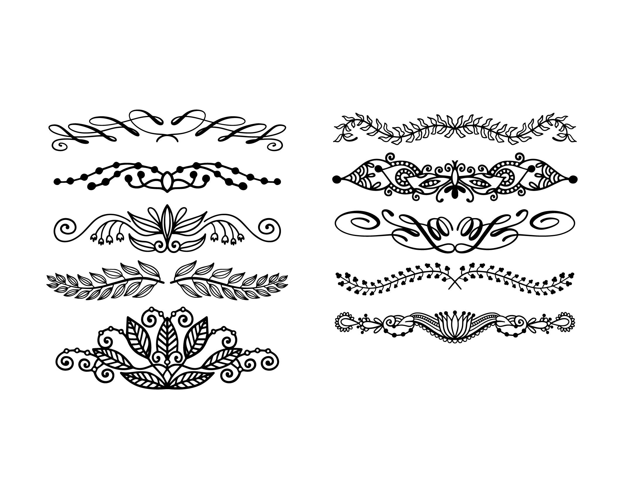 Decorative Lines SVG, Lines EPS, Banner Collection, Pattern, Line ...