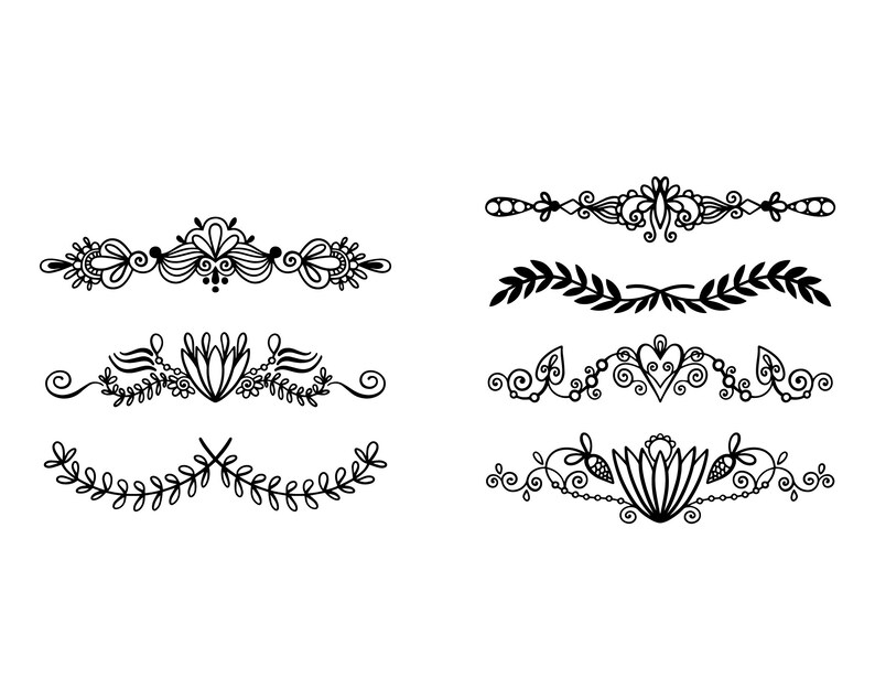 Decorative Lines SVG, Lines EPS, Banner Collection, Pattern, Line ...