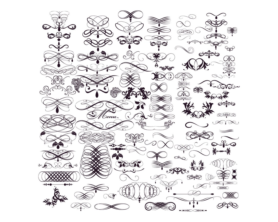 Decorative Lines SVG, Lines EPS, Banner Collection, Pattern, Line ...