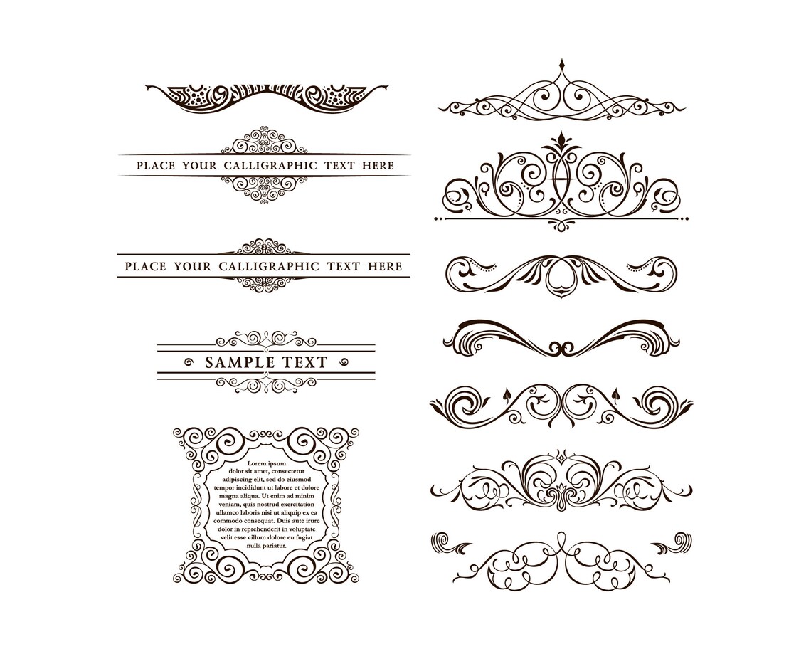 Decorative Lines SVG, Lines EPS, Banner Collection, Pattern, Line ...