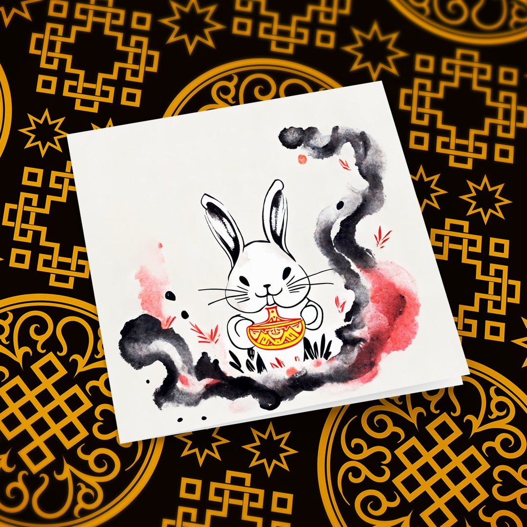 Lucky Rabbit - Chinese New Year - Year of the Rabbit - Greeting Card ...