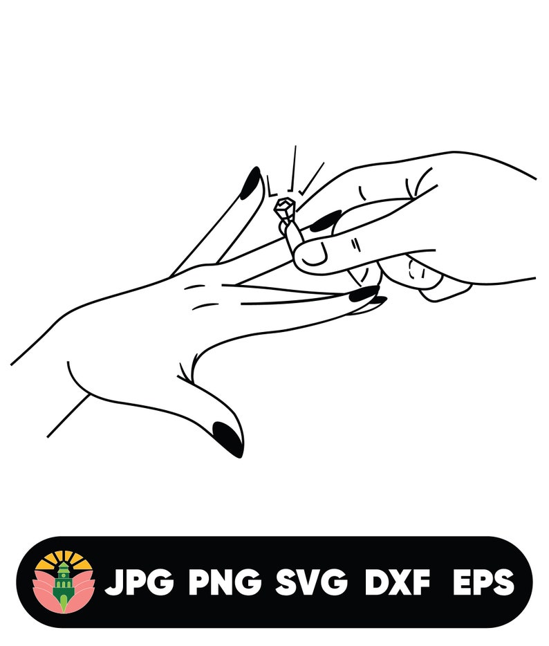 Engagement Ring SVG: Wedding Cut File for Cricut, Silhouette - Etsy