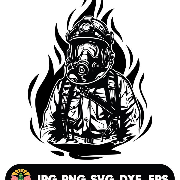 Firefighter Svg - Etsy