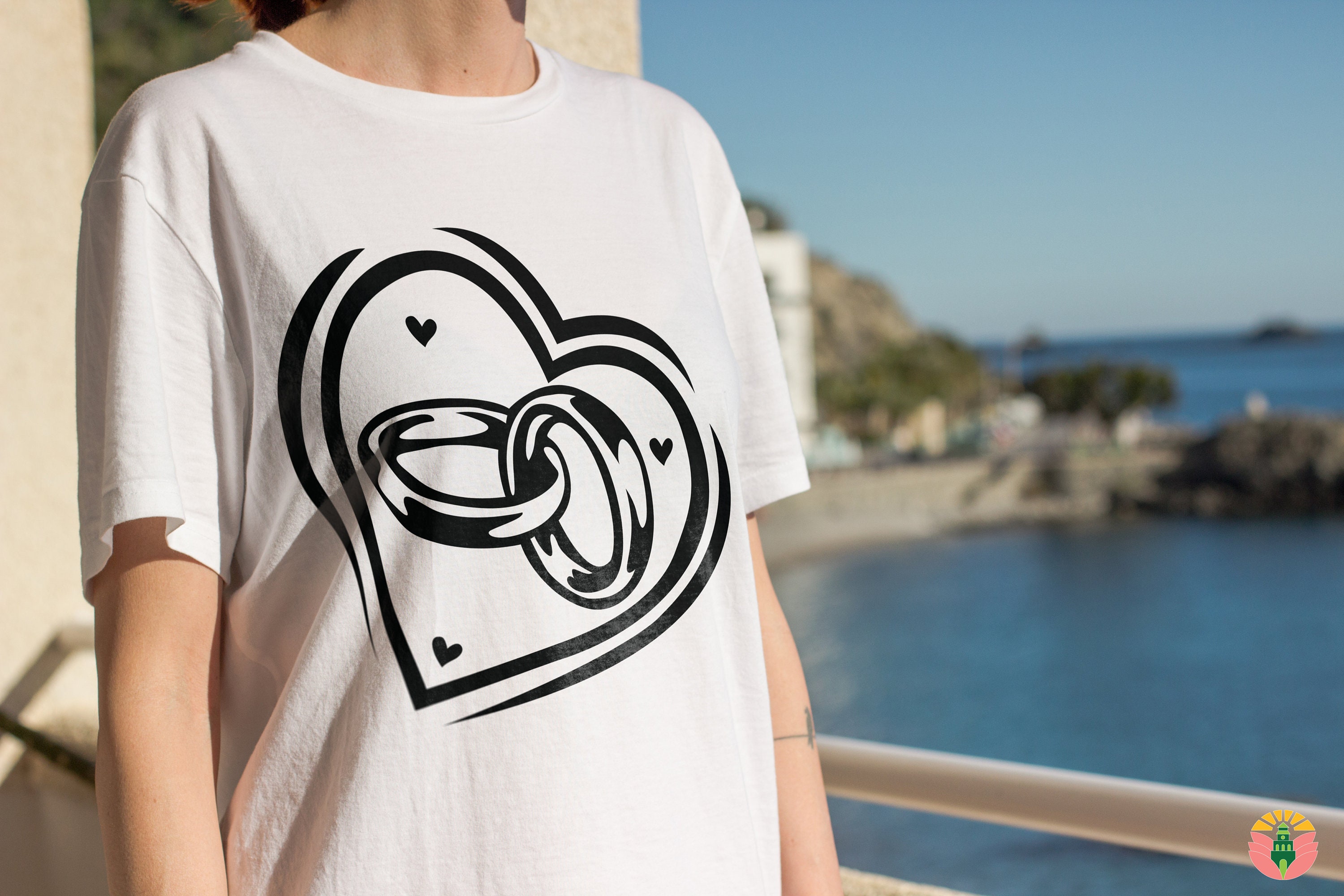 Wedding Rings Heart SVG: Love Marriage Logo (digital Download) - Etsy