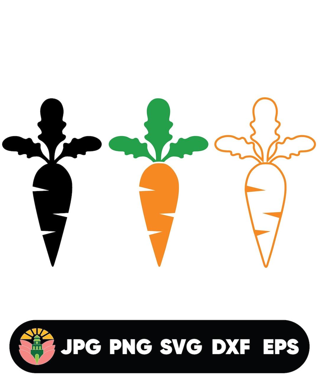 Carrot Svg, Orange Carrot Svg, Three Easter Carrots, Carrot Shape Svg ...