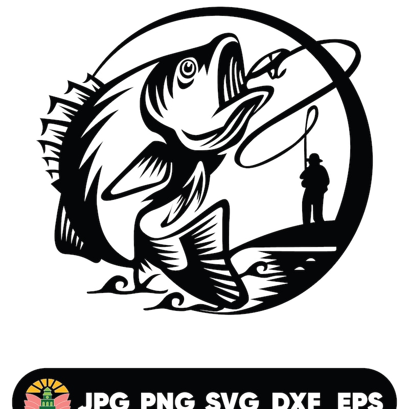 Catching Fish Svg - Etsy