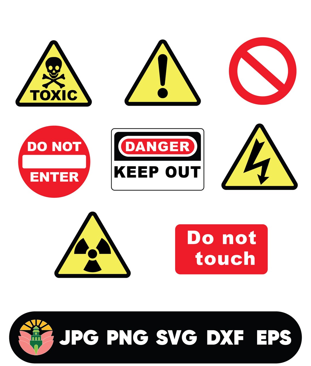 Biohazard and Toxic Warning Icon Set (SVG, PNG) - Etsy Australia
