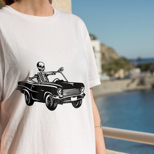 Skeleton Vintage Car Racer SVG, Hot Rod Skeleton SVG, Retro Car SVG ...
