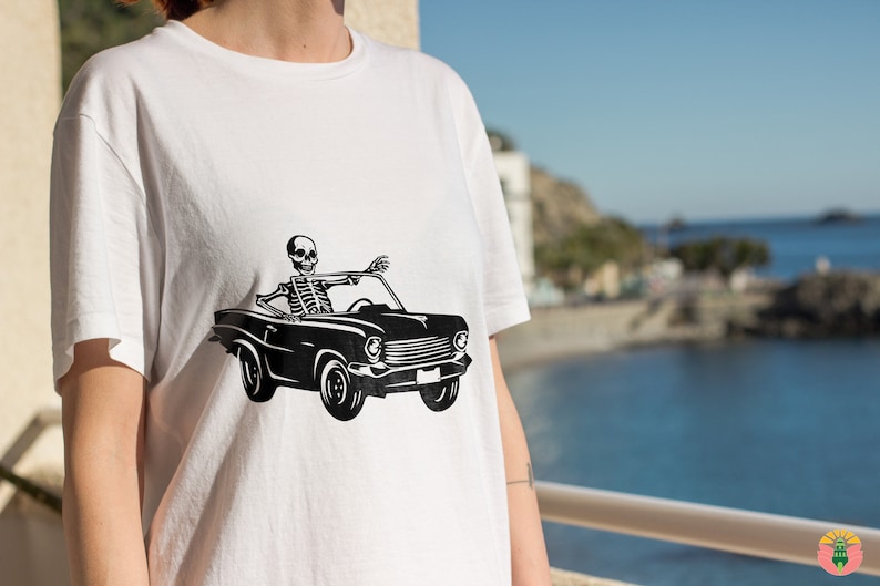 Skeleton Vintage Car Racer SVG, Hot Rod Skeleton SVG, Retro Car SVG ...