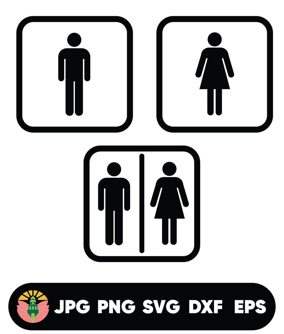 Restroom Sign Svg, Bathroom Sign Svg, Wc Sign, Toilet Svg. Vector Cut ...