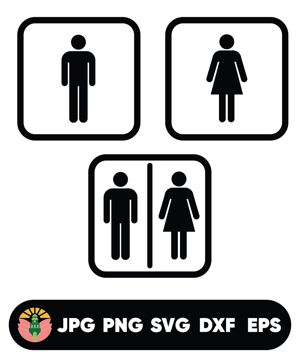 Restroom Sign Svg, Bathroom Sign Svg, Wc Sign, Toilet Svg. Vector Cut ...