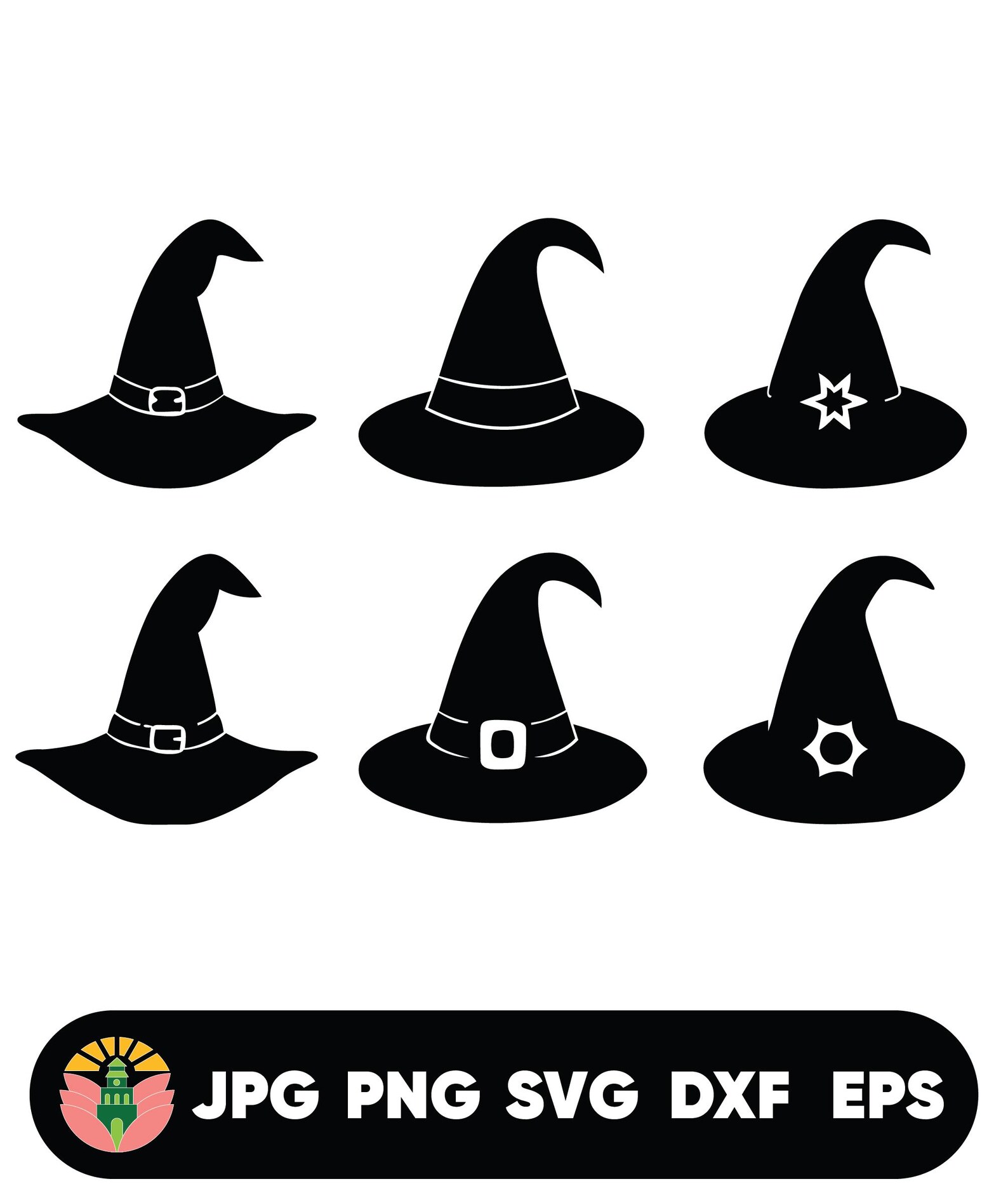 Witch Hat Svg, Wizard Hat Svg, Happy Halloween Svg. Vector Cut File for ...