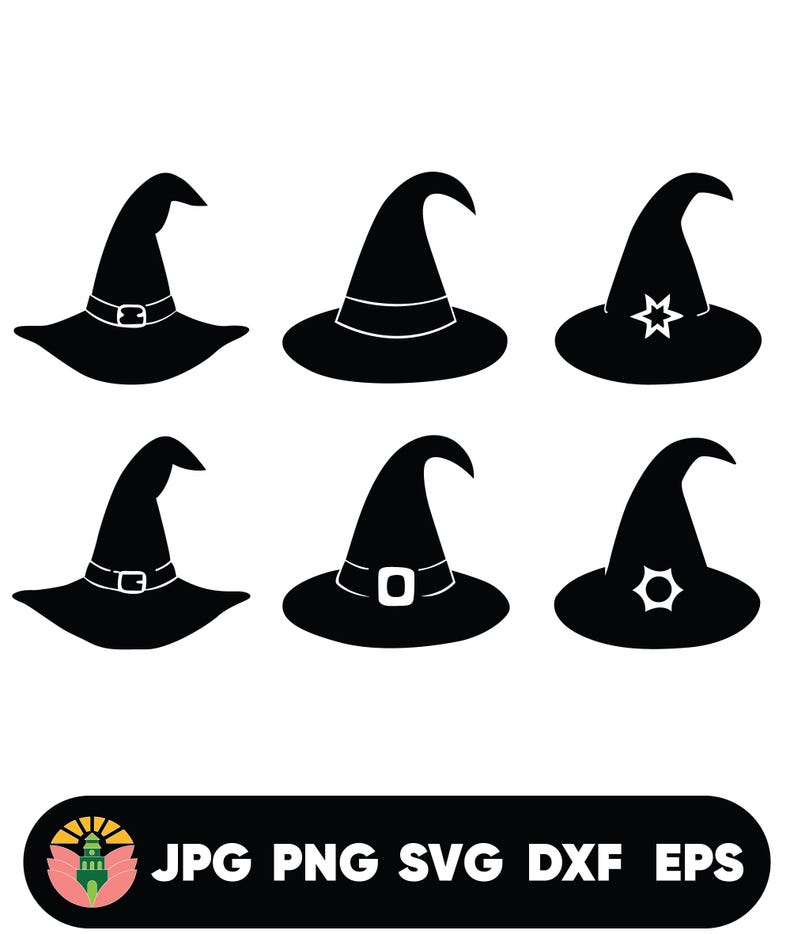 Witch Hat Svg, Wizard Hat Svg, Happy Halloween Svg. Vector Cut File for ...
