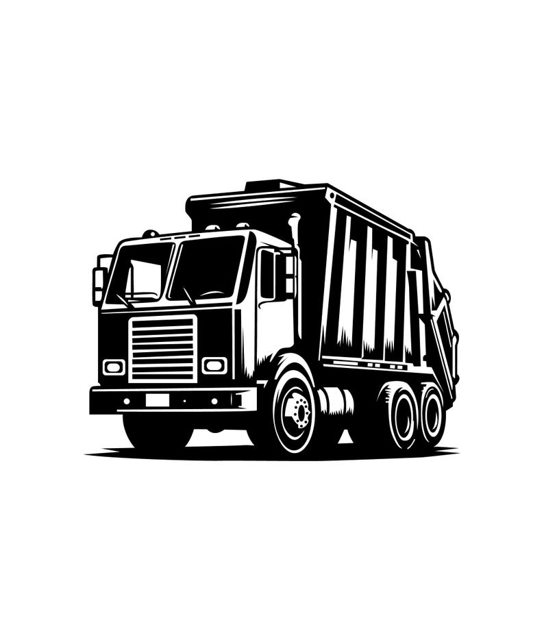 2 Garbage Truck Svg & PNG Files, Garbage Truck Svg, Waste Collector Svg ...